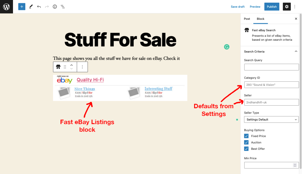 How to Display Your eBay Items on Your WordPress site, easily and for free